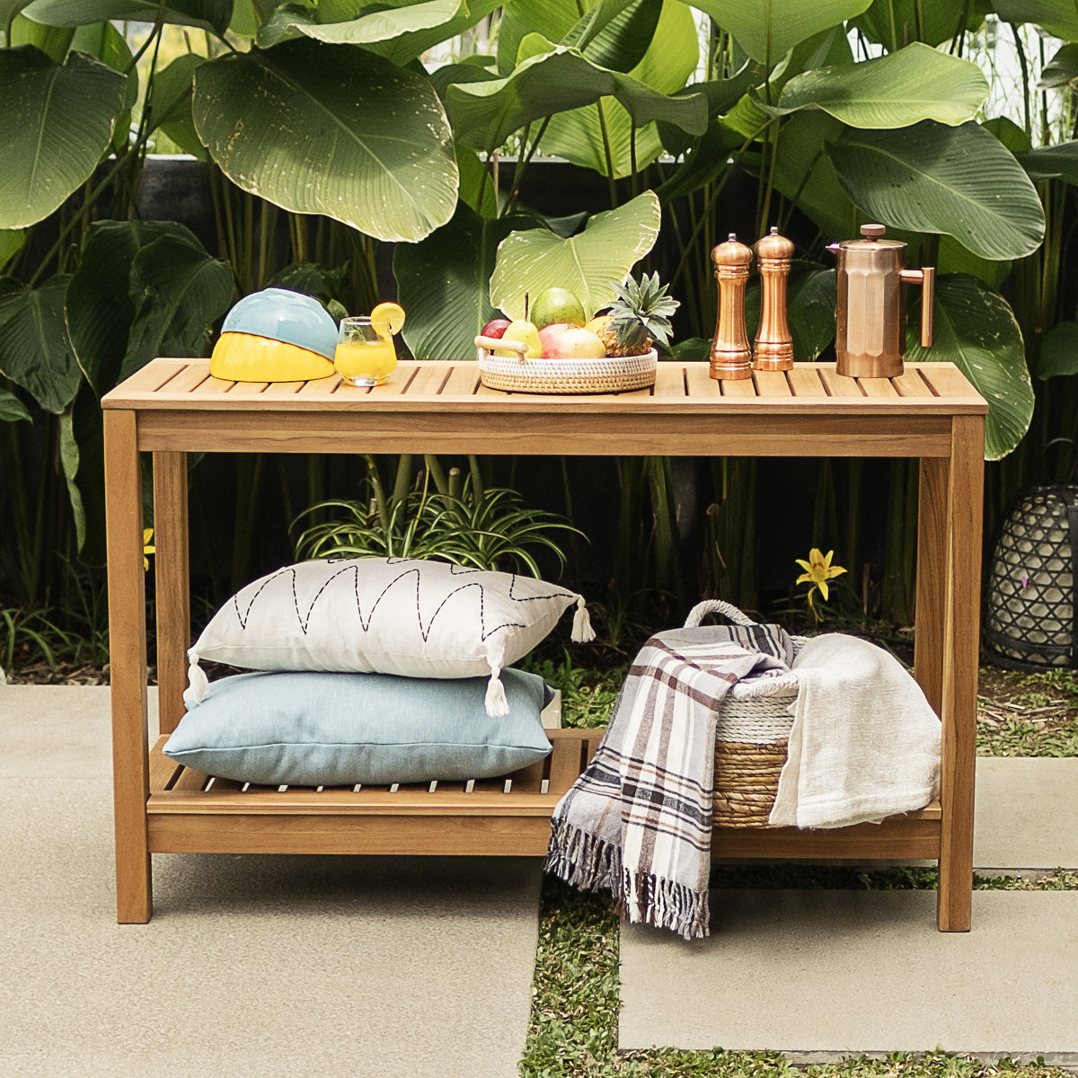 Latitude Run® Bogota Teak Outdoor Buffet & Console Table | Wayfair